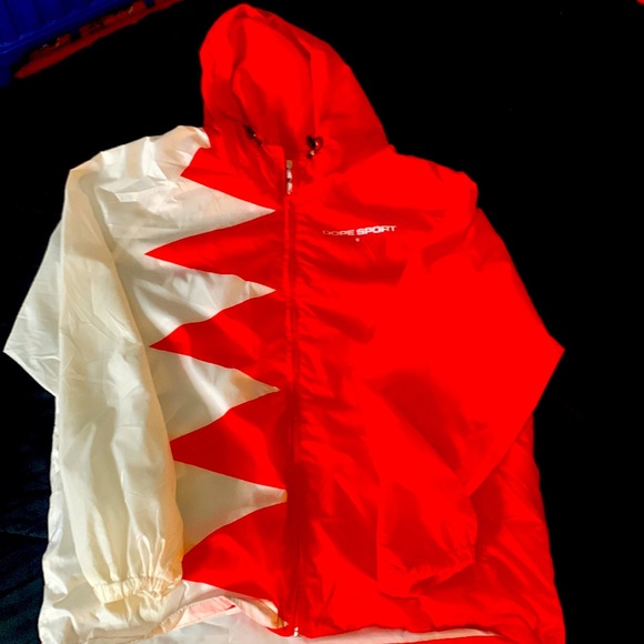 DOPE | Jackets & Coats | Dope Sport Wind Breaker Redwhite Medium | Poshmark
